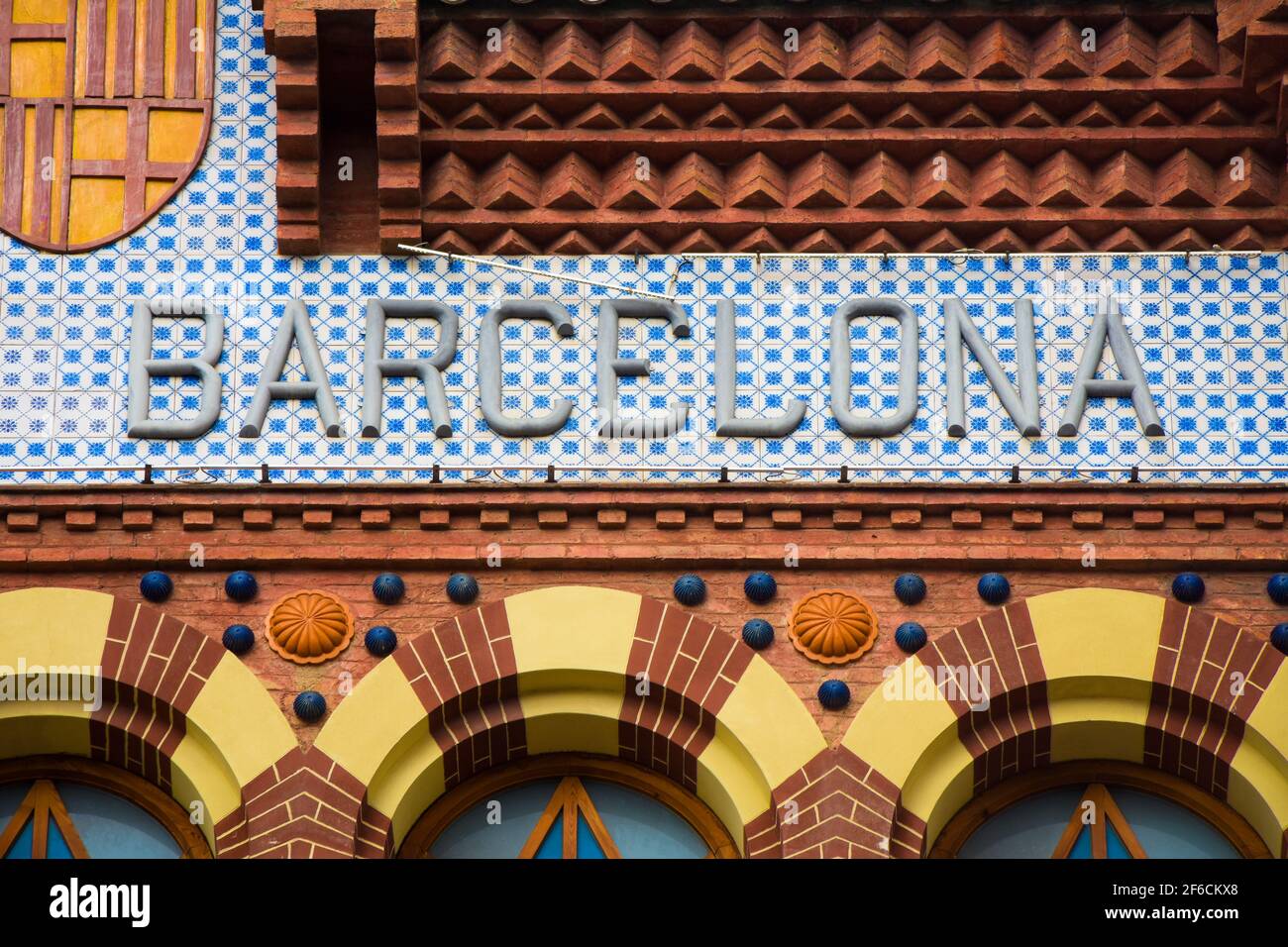 barcelona, catalonia, spain, letters, word, wall, decoration, detail ...