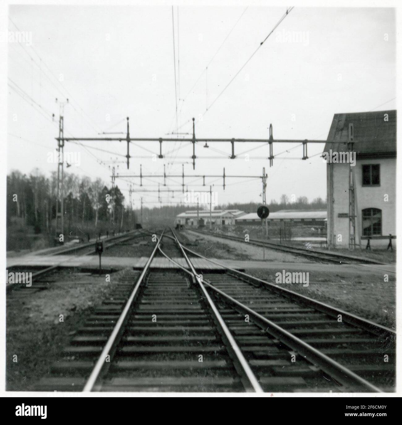 Railway transition at Boxholm Station Stock Photo - Alamy