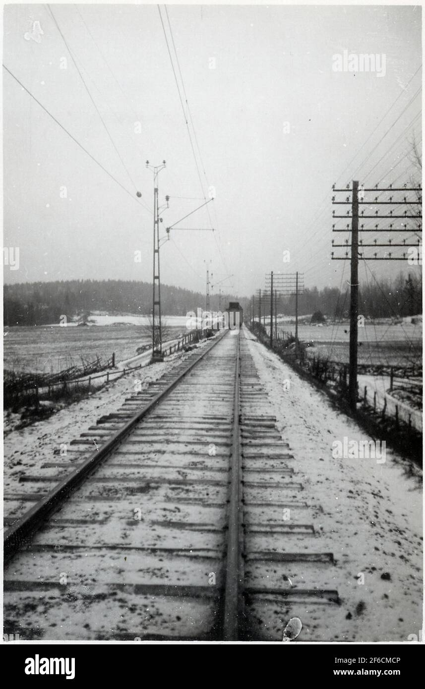 Electrified railway. Line Katrineholm - Åby Stock Photo - Alamy
