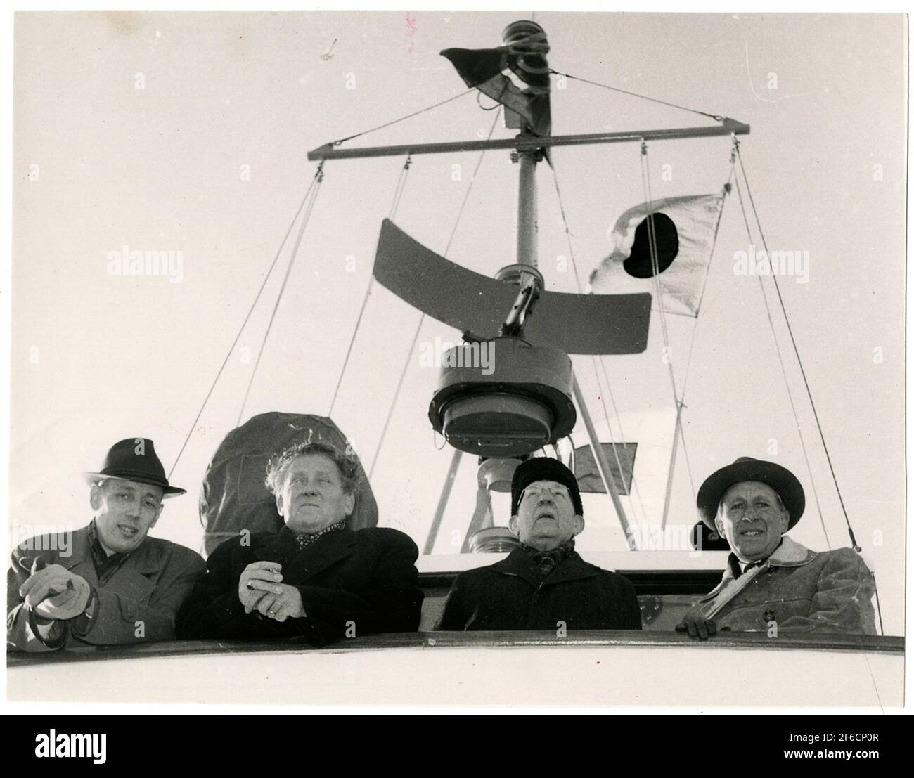Passengers and staff at the tugboat "polar bear Stock Photo - Alamy