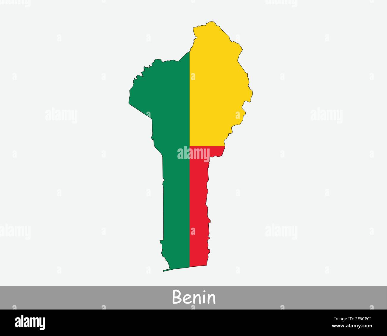 Benin Map Flag Map Of Benin With The Beninese National Flag Isolated