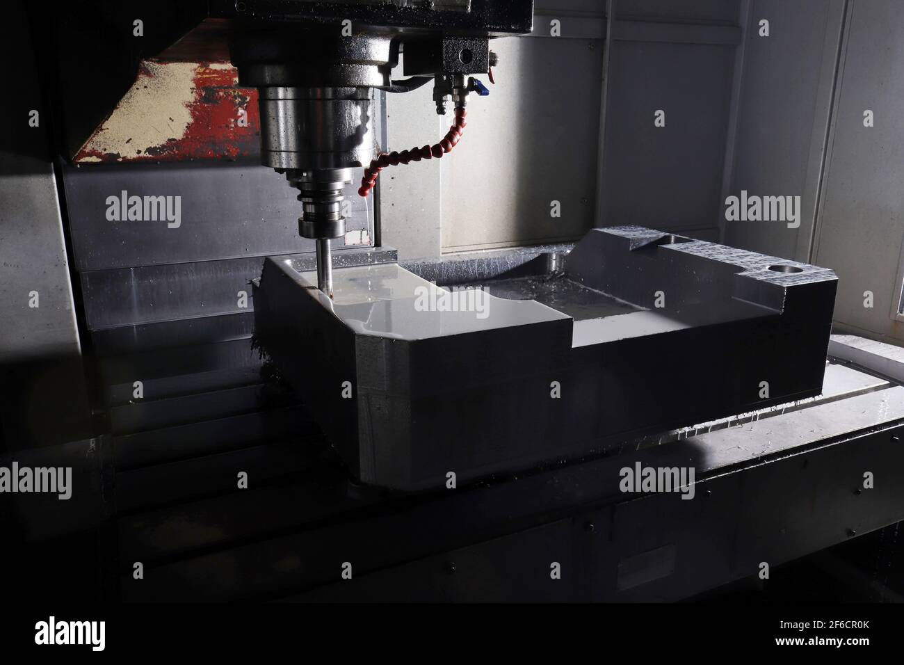 Metal processing with CNC machines and simultaneous cooling Stock Photo ...