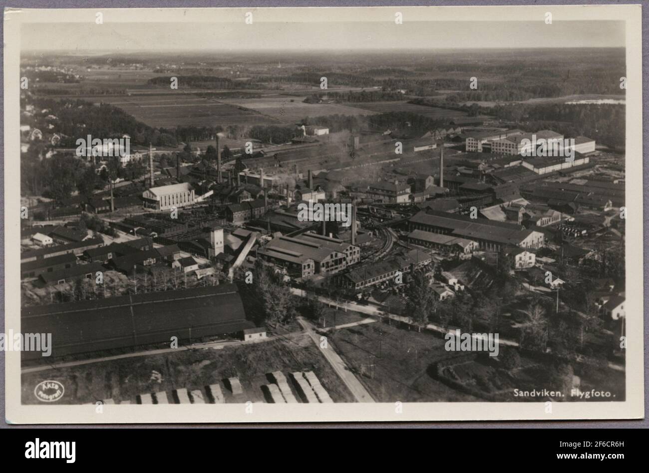 Aerial view of Sandviken's ironworks and surrounding area Stock Photo ...