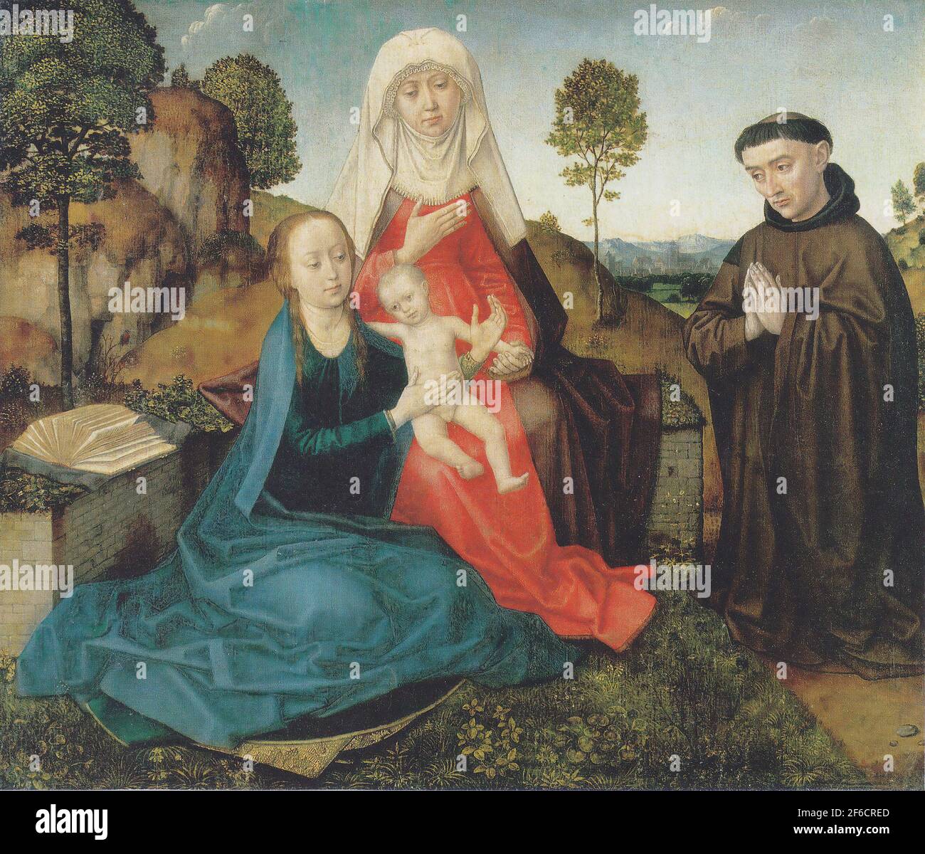 Hugo van der Goes - Virgin Child with St Anne Franciscan Donor C 1475 Stock Photo - Alamy