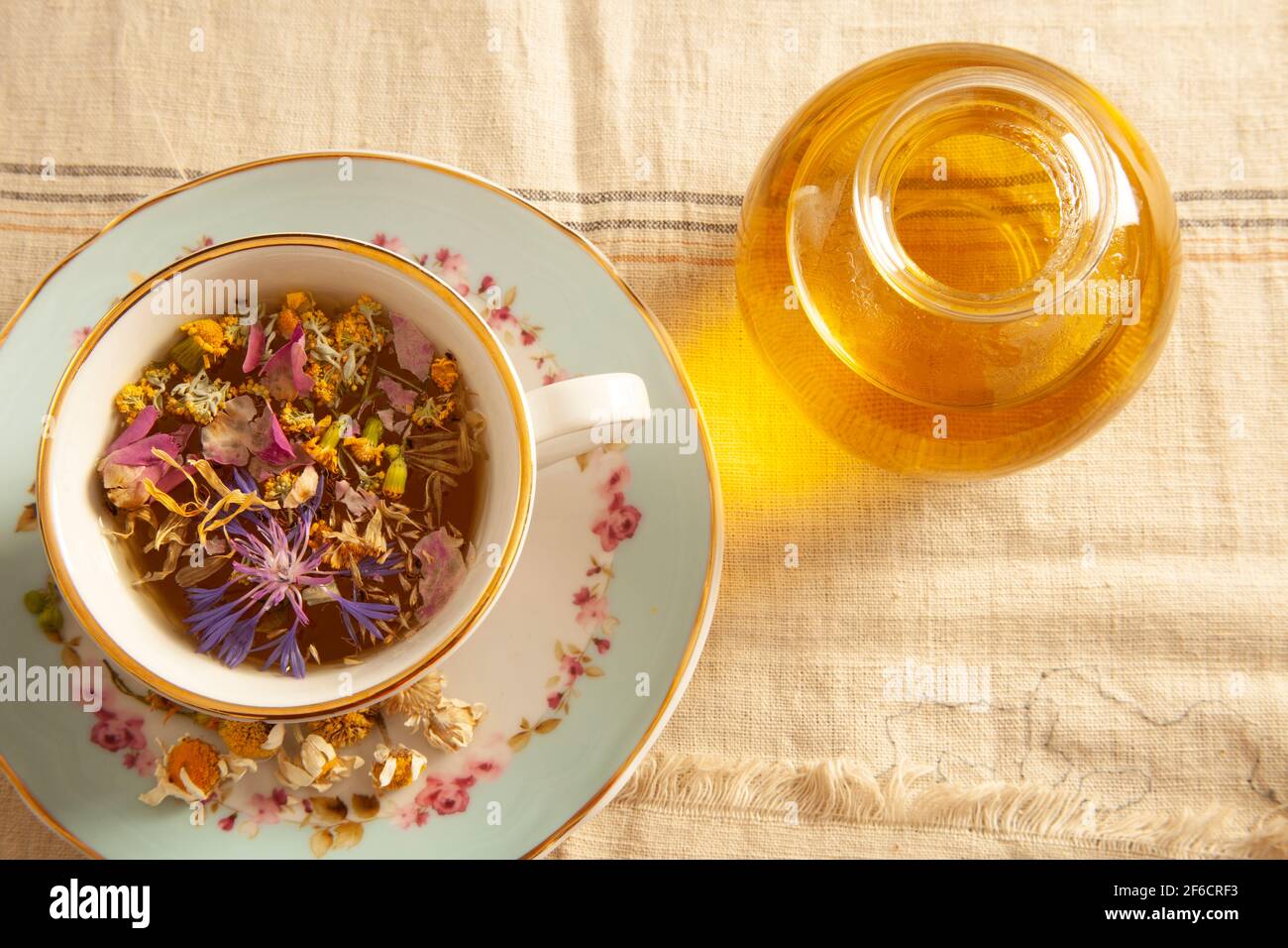 herbal tea made from various flowers Stock Photo - Alamy