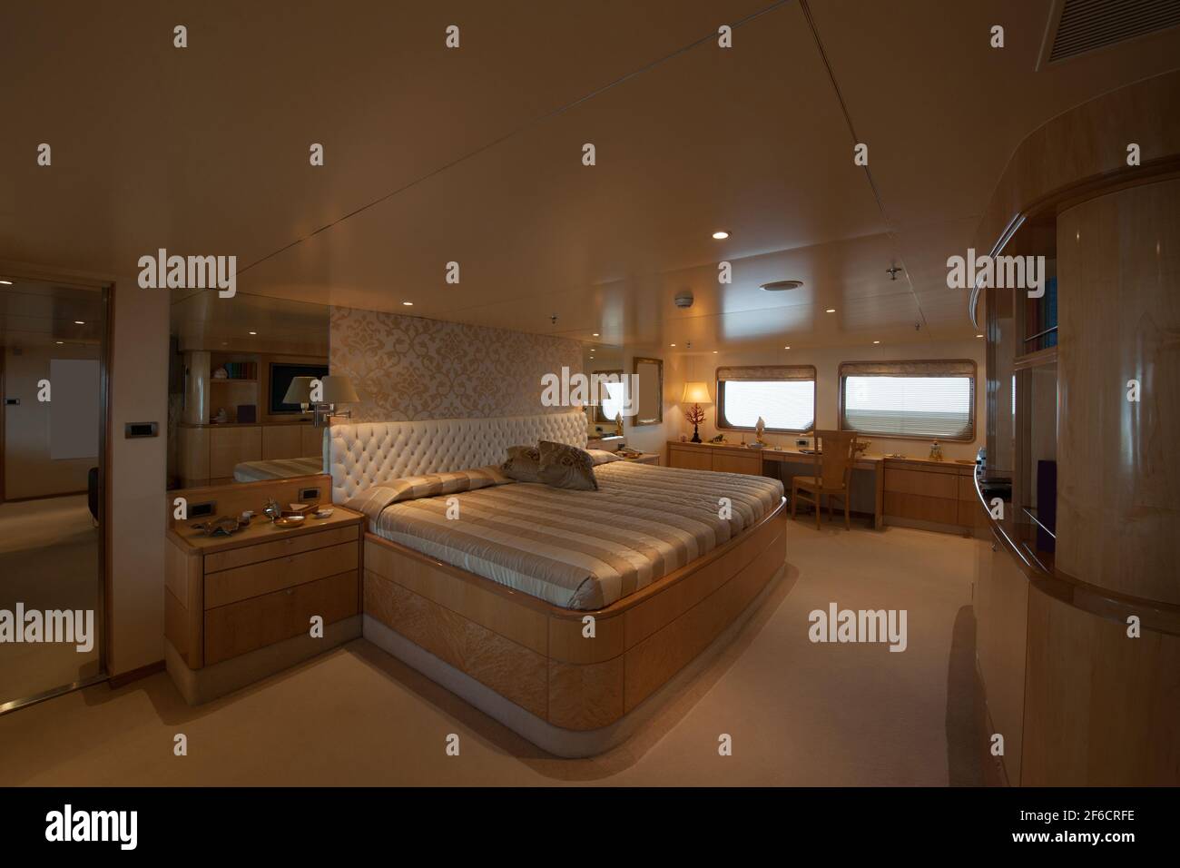 Interior of a large luxury motor boat Stock Photo - Alamy