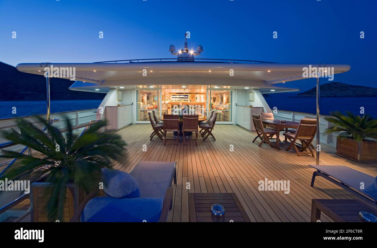 Interior of a large luxury motor boat Stock Photo - Alamy