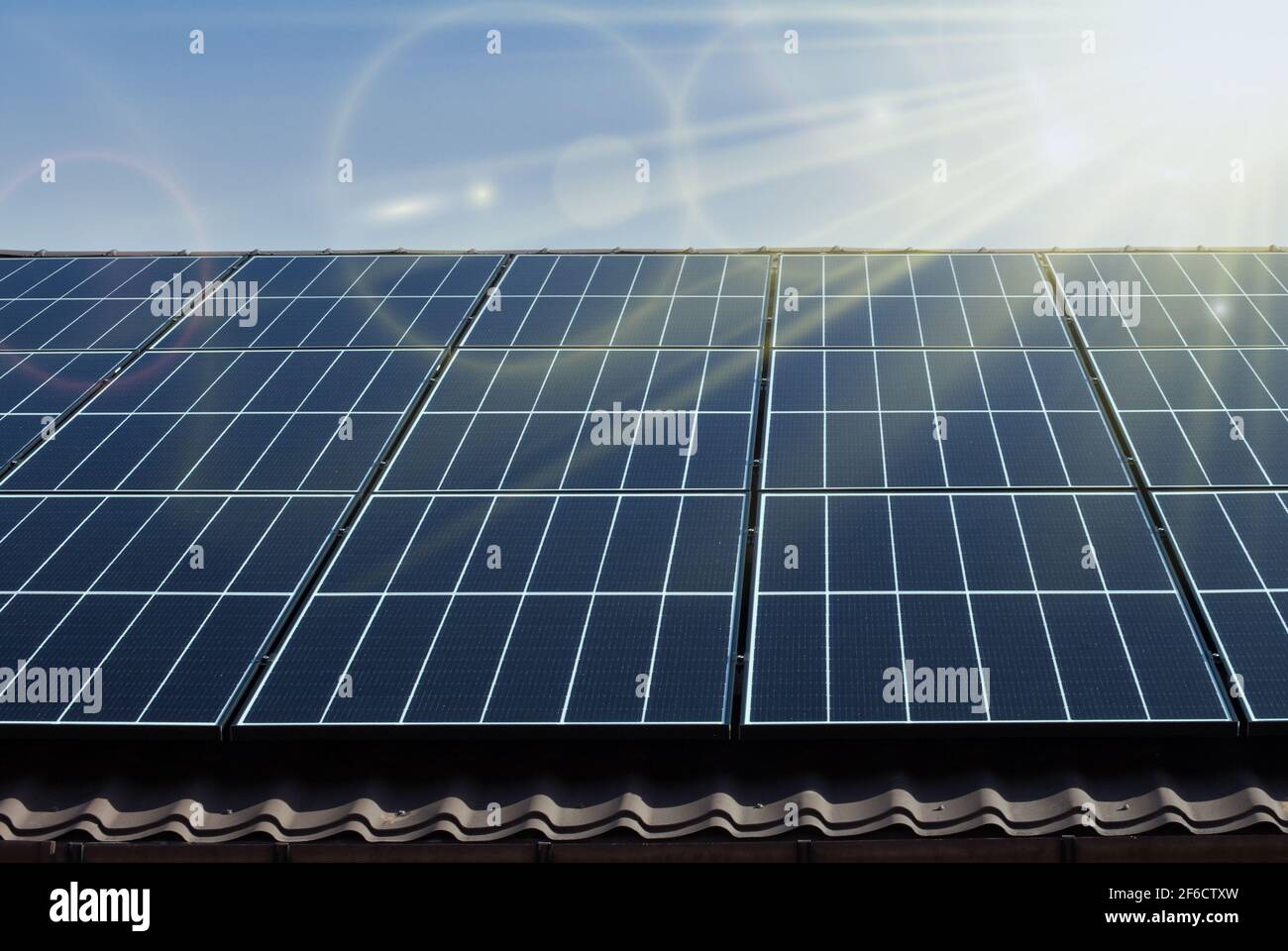 Photovoltaic renewable background solar - copy space for text Stock ...