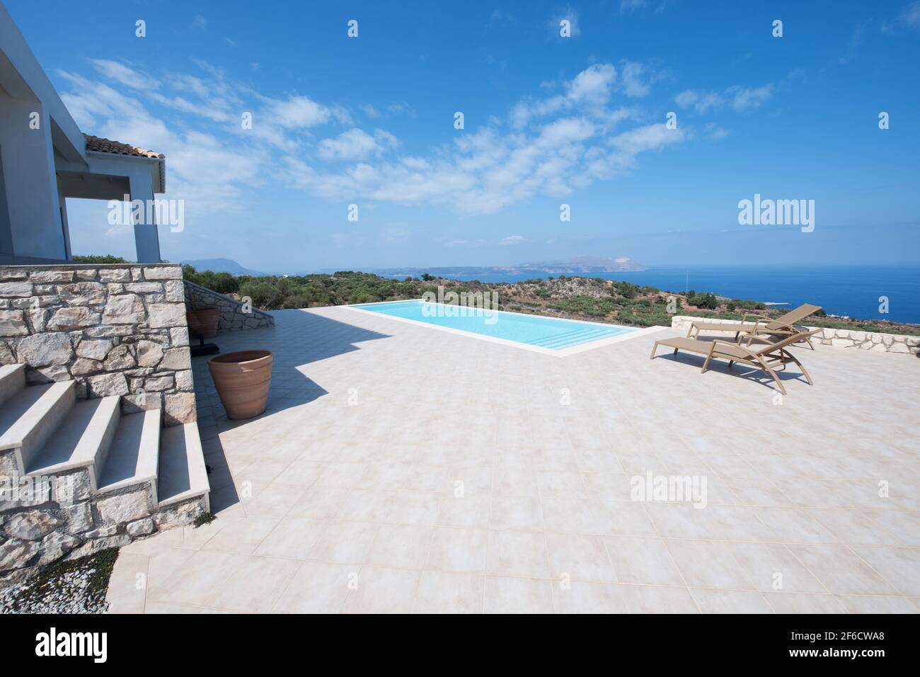 Luxury home with infinity pool on the ocean for a dream vacation Stock ...