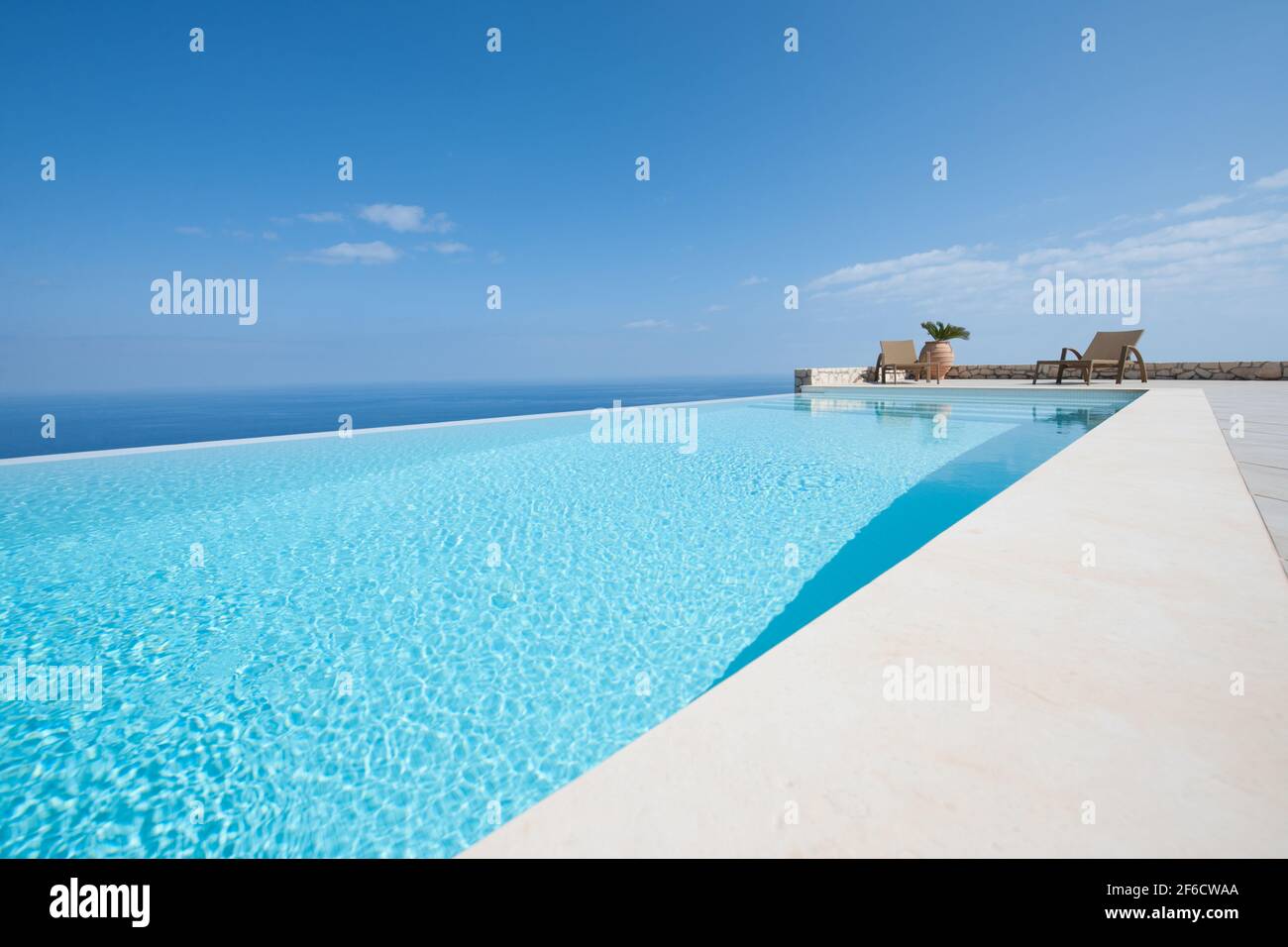 Luxury home with infinity pool on the ocean for a dream vacation Stock ...