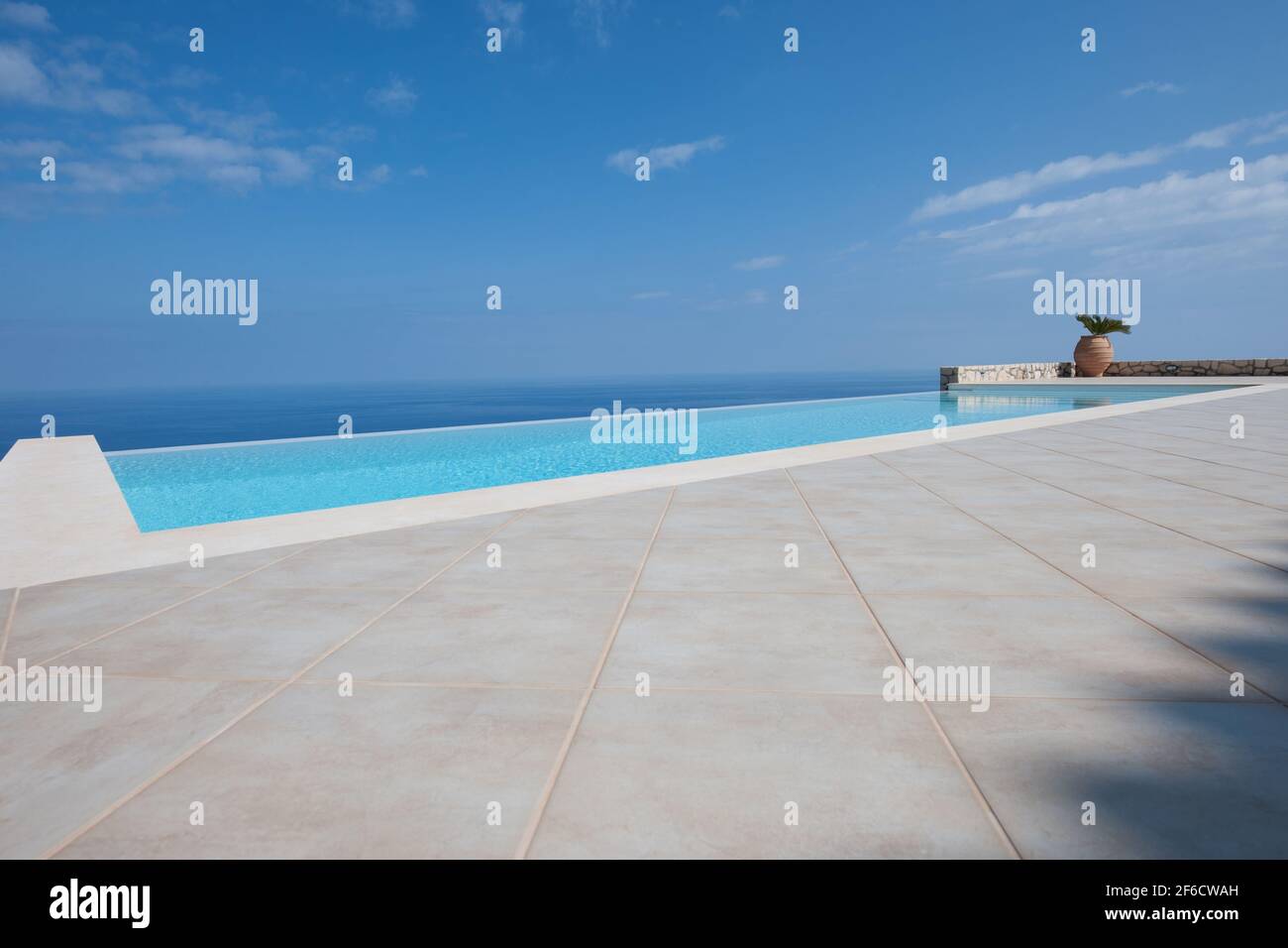 Luxury home with infinity pool on the ocean for a dream vacation Stock ...