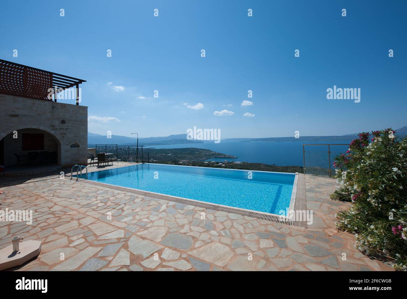 Luxury home with infinity pool on the ocean for a dream vacation Stock ...