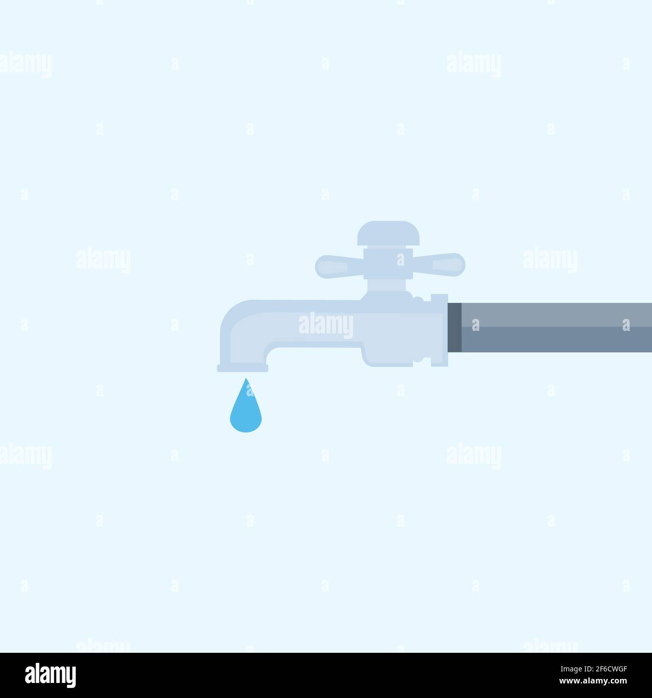 Water tap faucet with drop. Vector illustration Stock Vector Image ...
