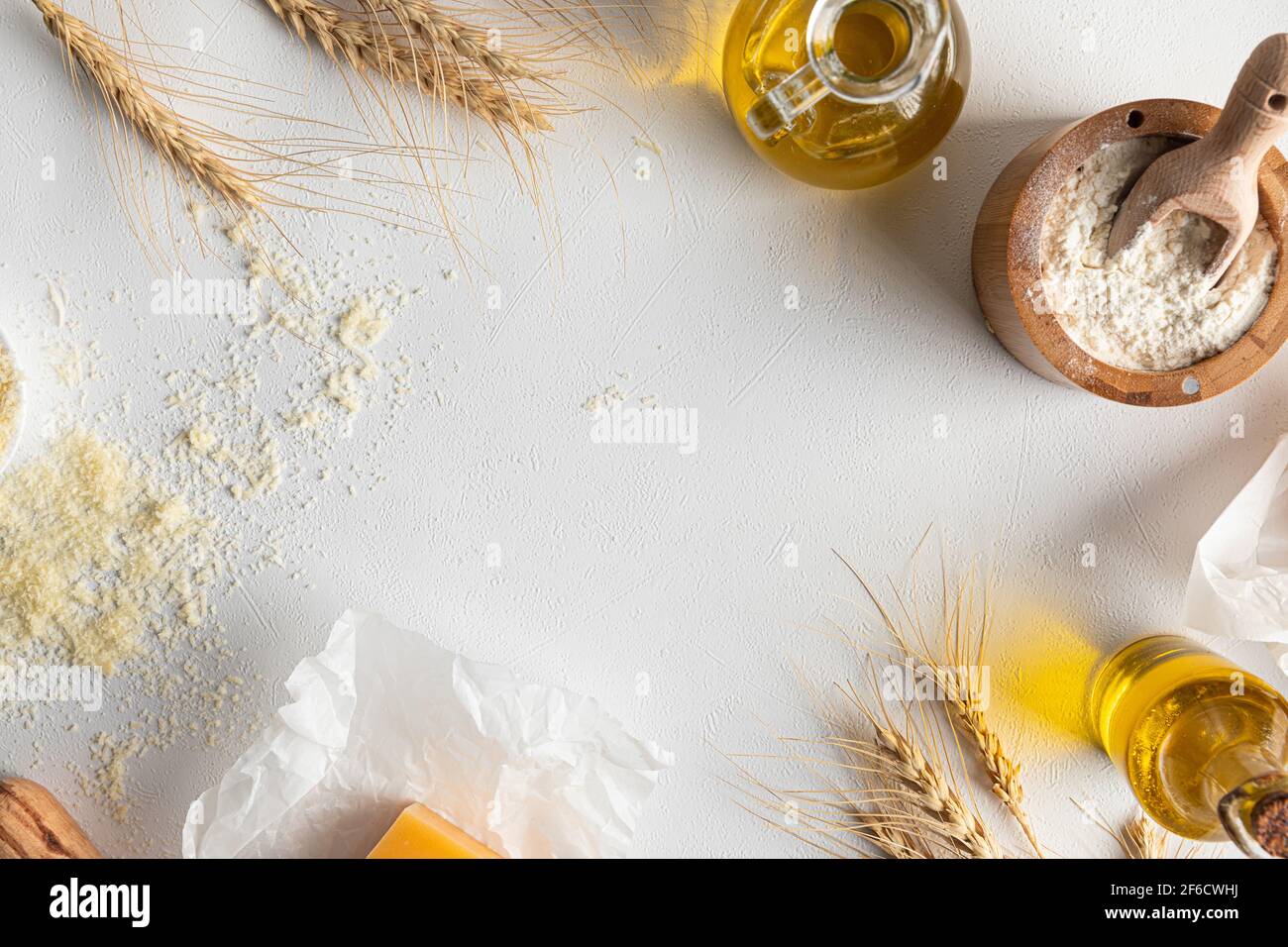 Baking frame copyspace background with ingredients Stock Photo - Alamy