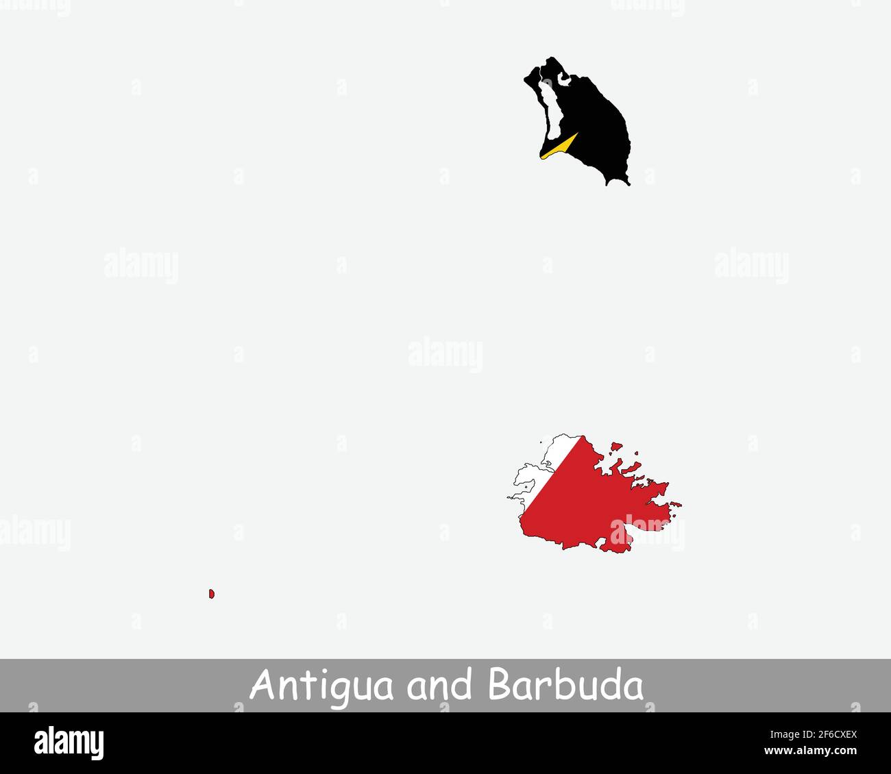 Antigua and Barbuda Map Flag. Map of Antigua and Barbuda with the ...