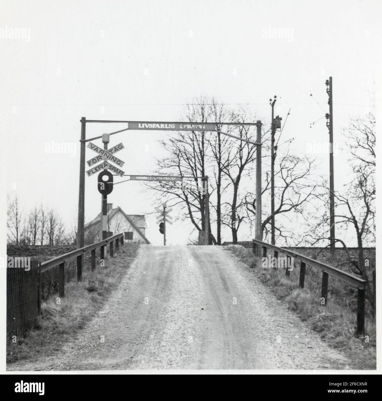 Plank crossing at Henninge, on the line between Höör and Stehag Stock ...