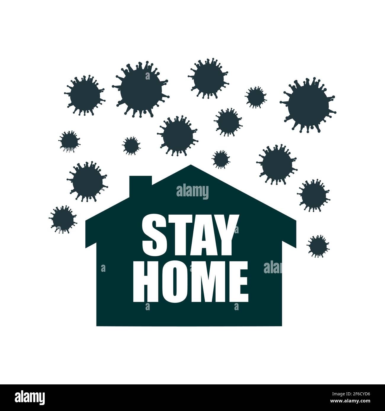 Stay home message. Staying at home with self quarantine to help slow ...