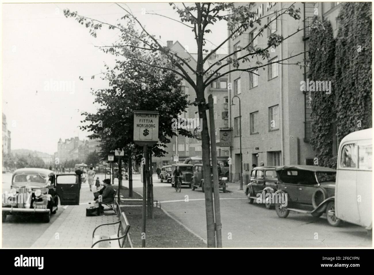 The state's railways, SJ bus stop at Åhlens & Holm on the Ringvägen ...