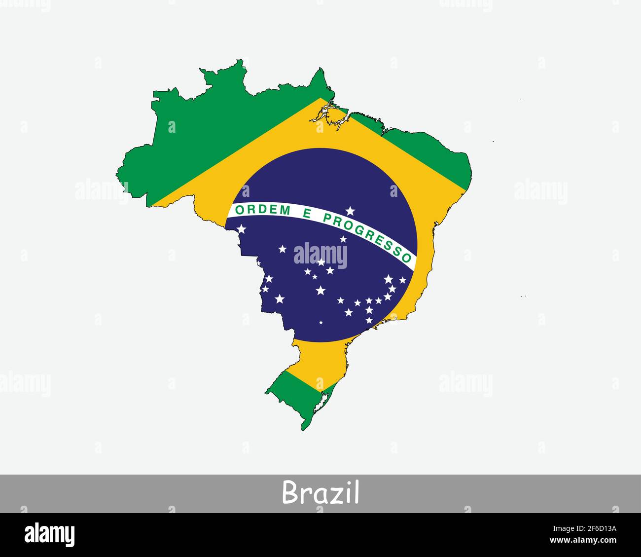 Brazil Map Flag. Map of Brazil with the Brazilian national flag ...