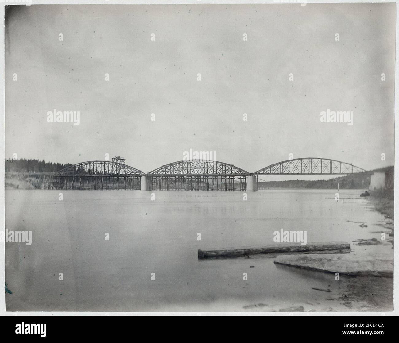 Bridge construction over Ume river at Vännäs Stock Photo - Alamy