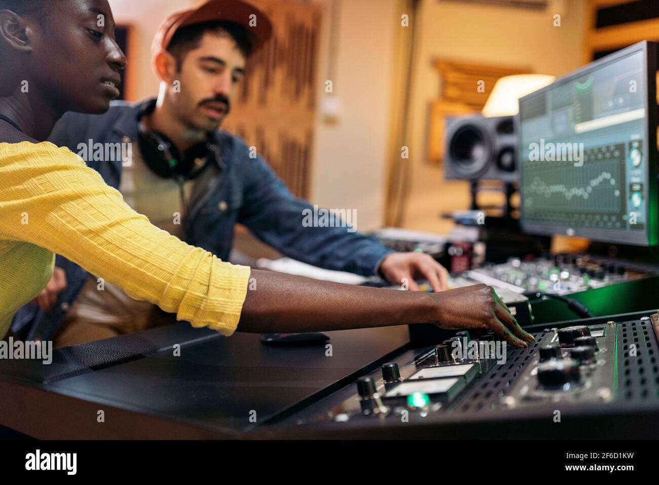 Stock photo of cool artists working in professional music studio Stock ...