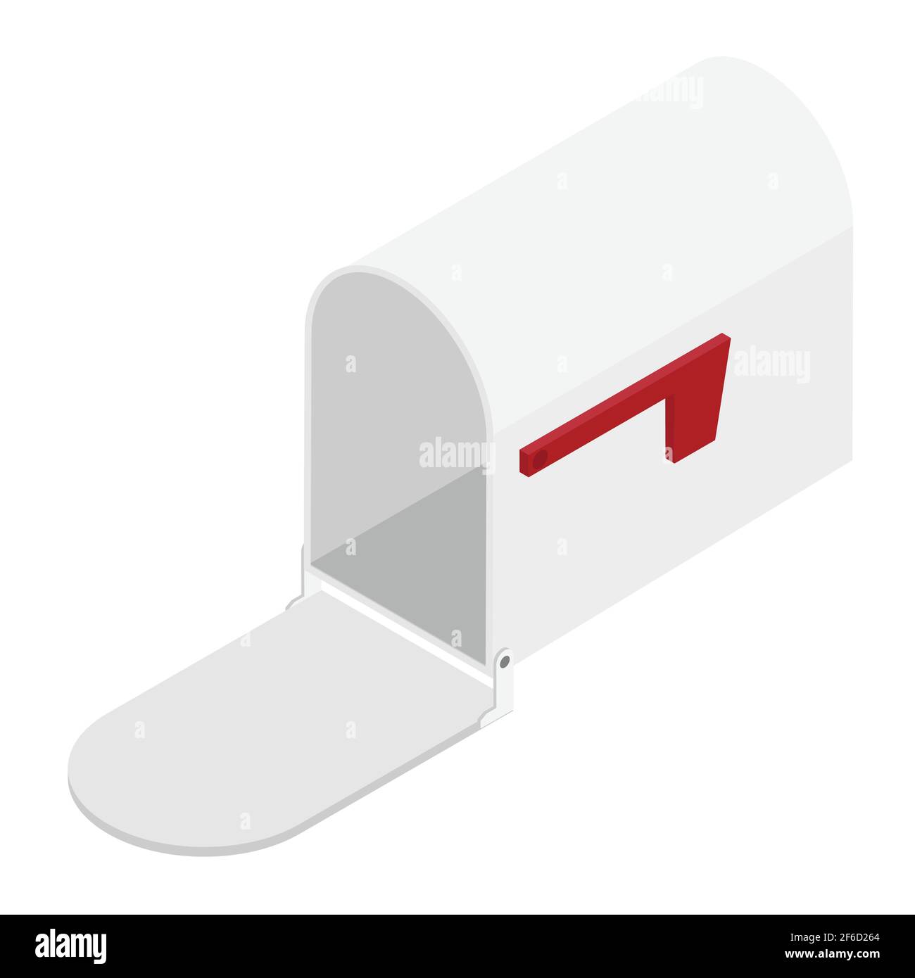 Mailbox opened isometric view isolated on white background Stock Vector ...