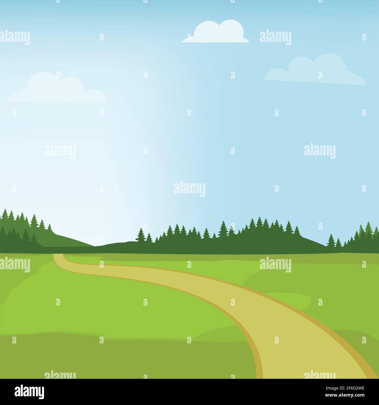 Sunny forest background. Vector illustration of woods in forest in ...