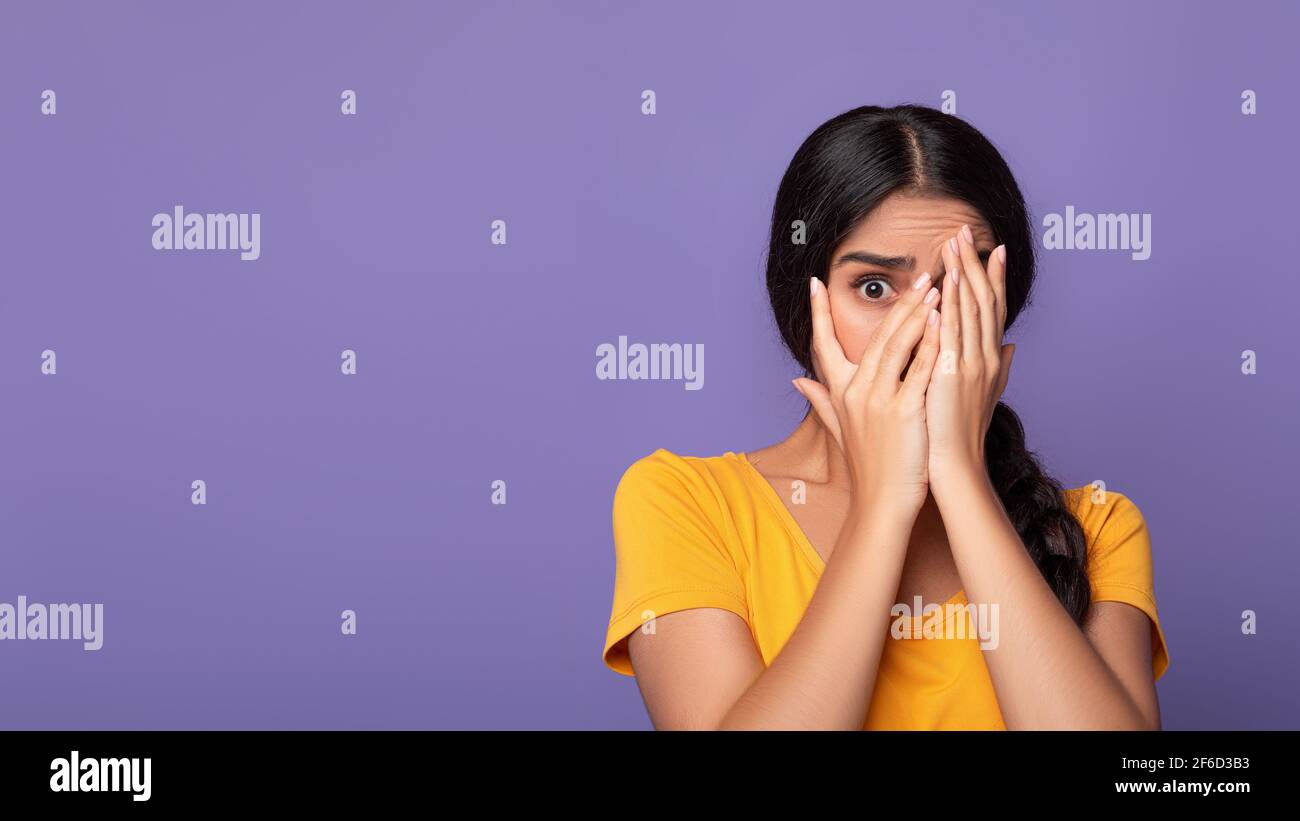 Indian woman face fear hi-res stock photography and images - Alamy