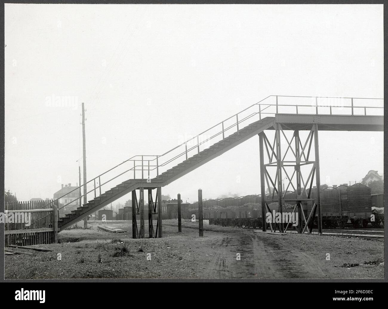 Footbridge over the railroad Stock Photo - Alamy