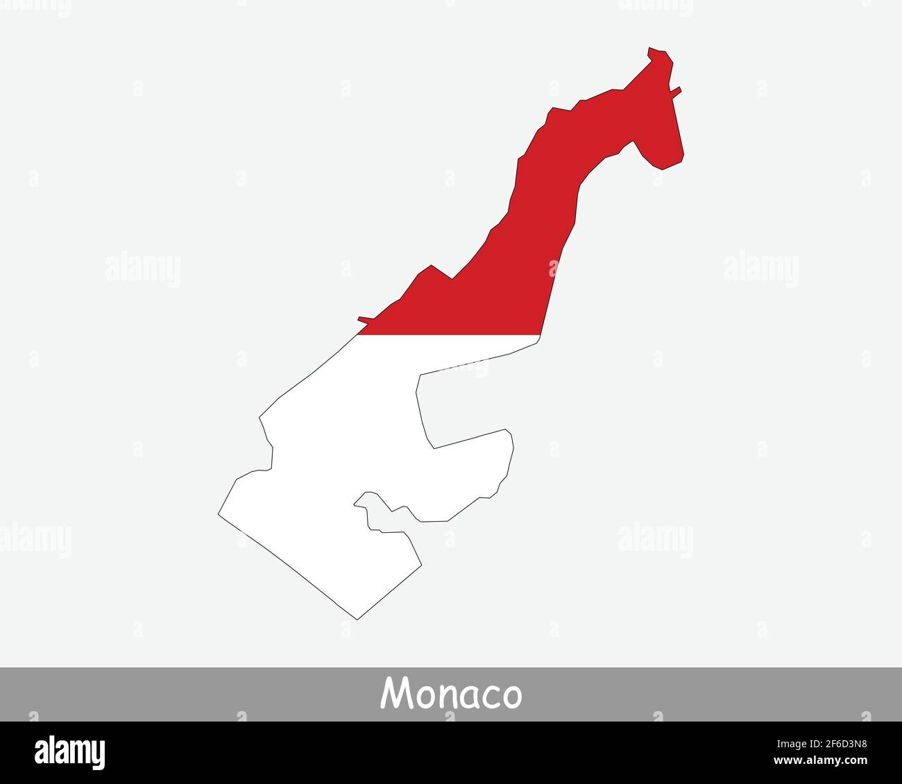 Monaco Map Flag. Map of the Principality of Monaco with the Monacan ...