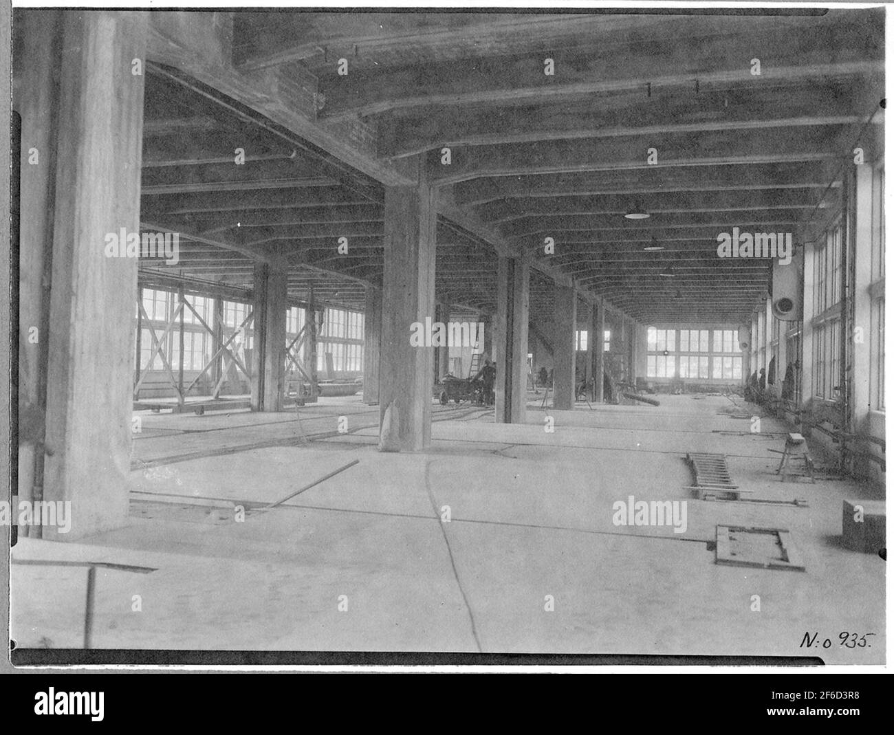 Carpentry and wallpaper workshop under construction. The central ...