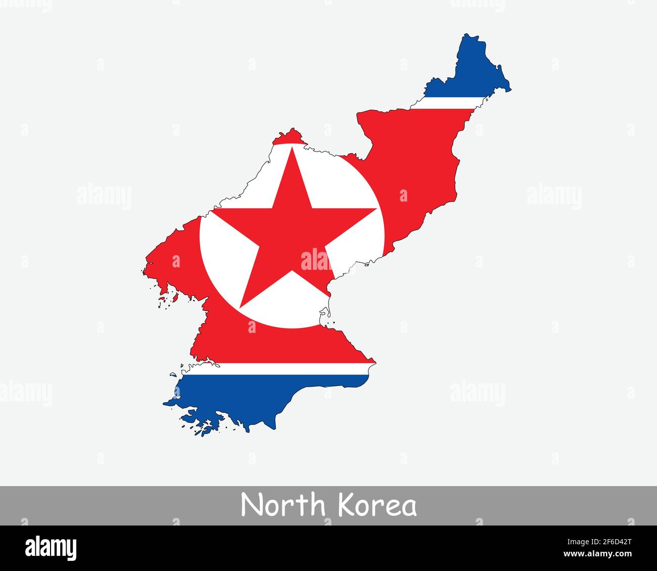 North Korea Flag Map. Map of the Democratic People's Republic of Korea ...