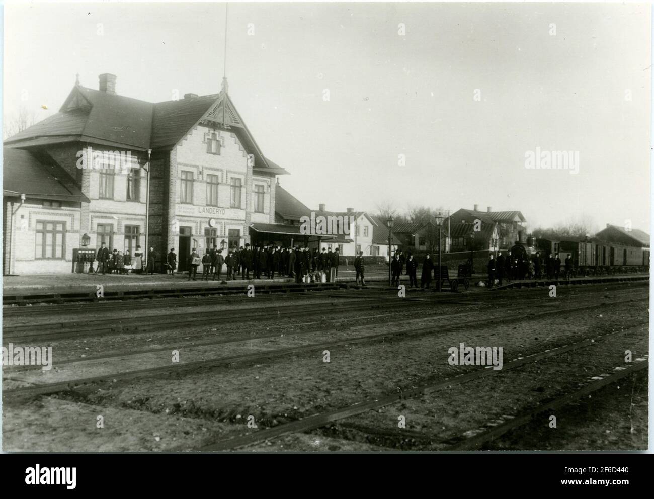 The station was opened in 1877. Two-storey station house in brick. The ...