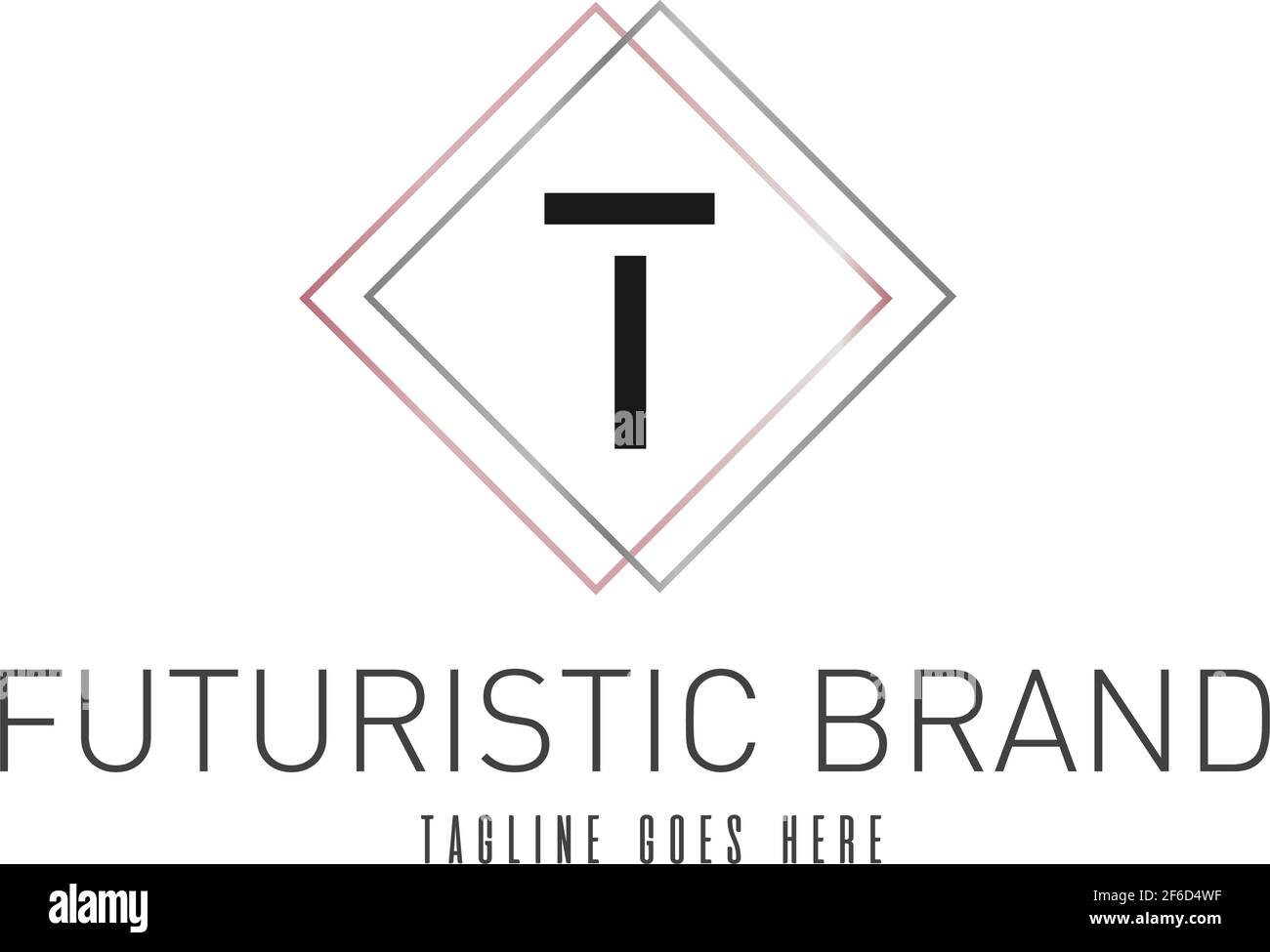 Modern Elegant Silver Rose Gold Geometric Letter T Logo Initials Vector ...