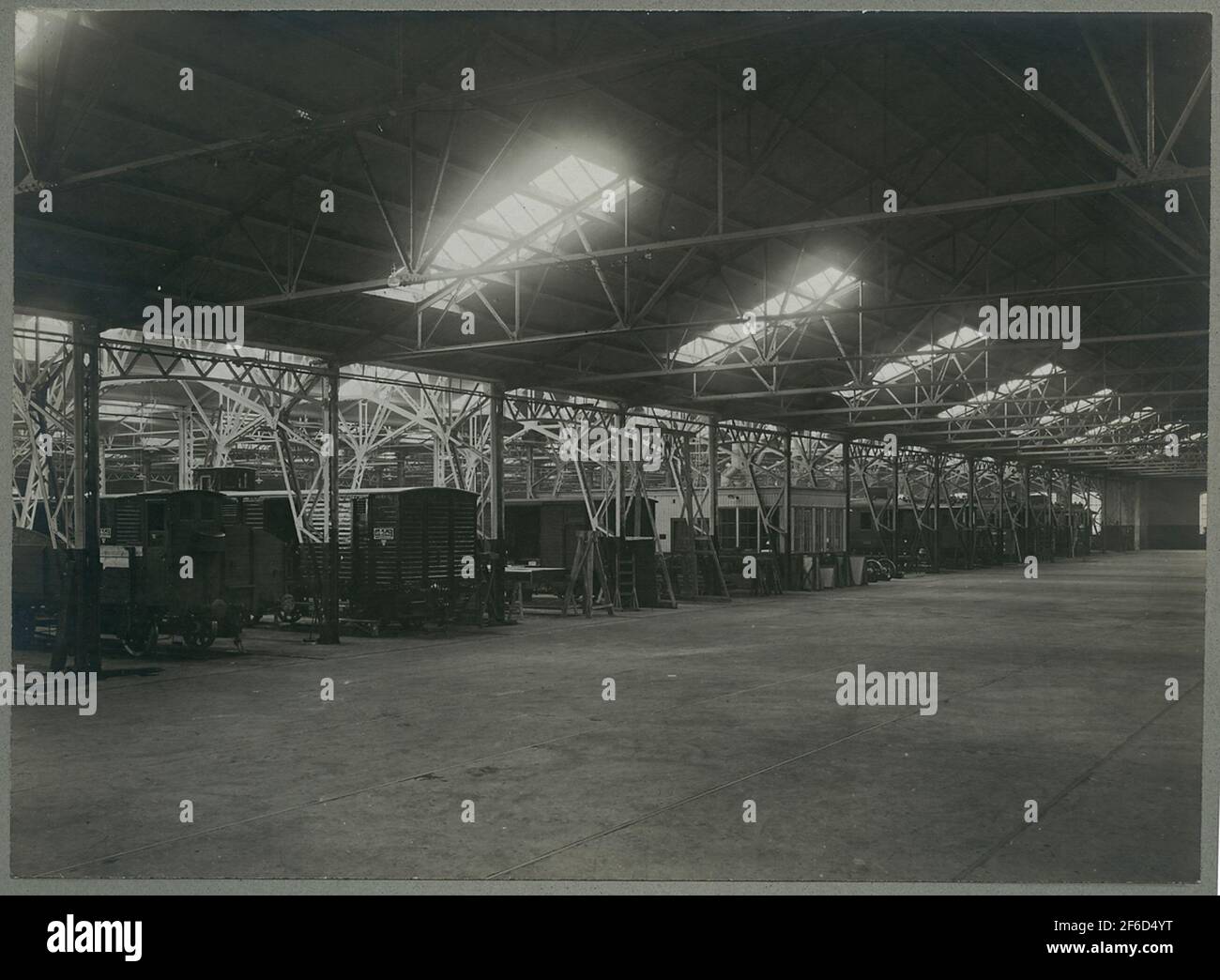 Interior of the carriage workshop at the central workshop in Örebro ...