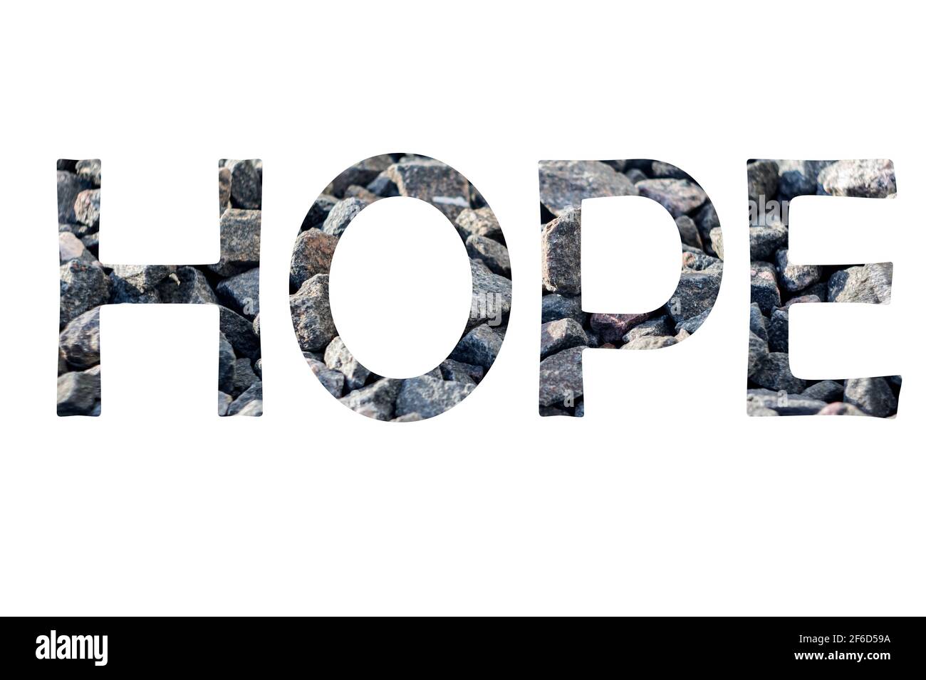 Word hope made of stones isolated on white Stock Photo - Alamy