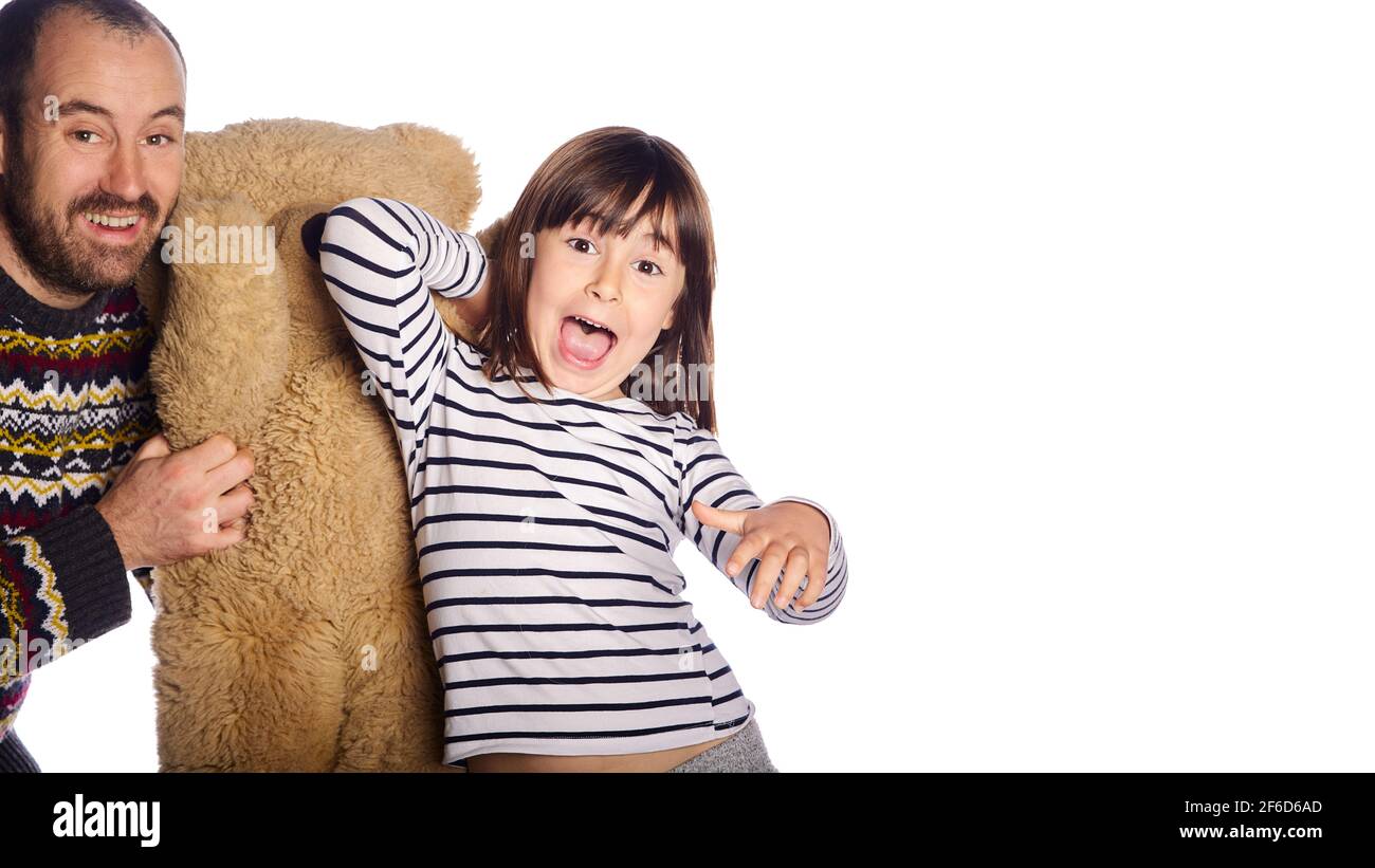Smiling father daughter teddy bear hi-res stock photography and images ...