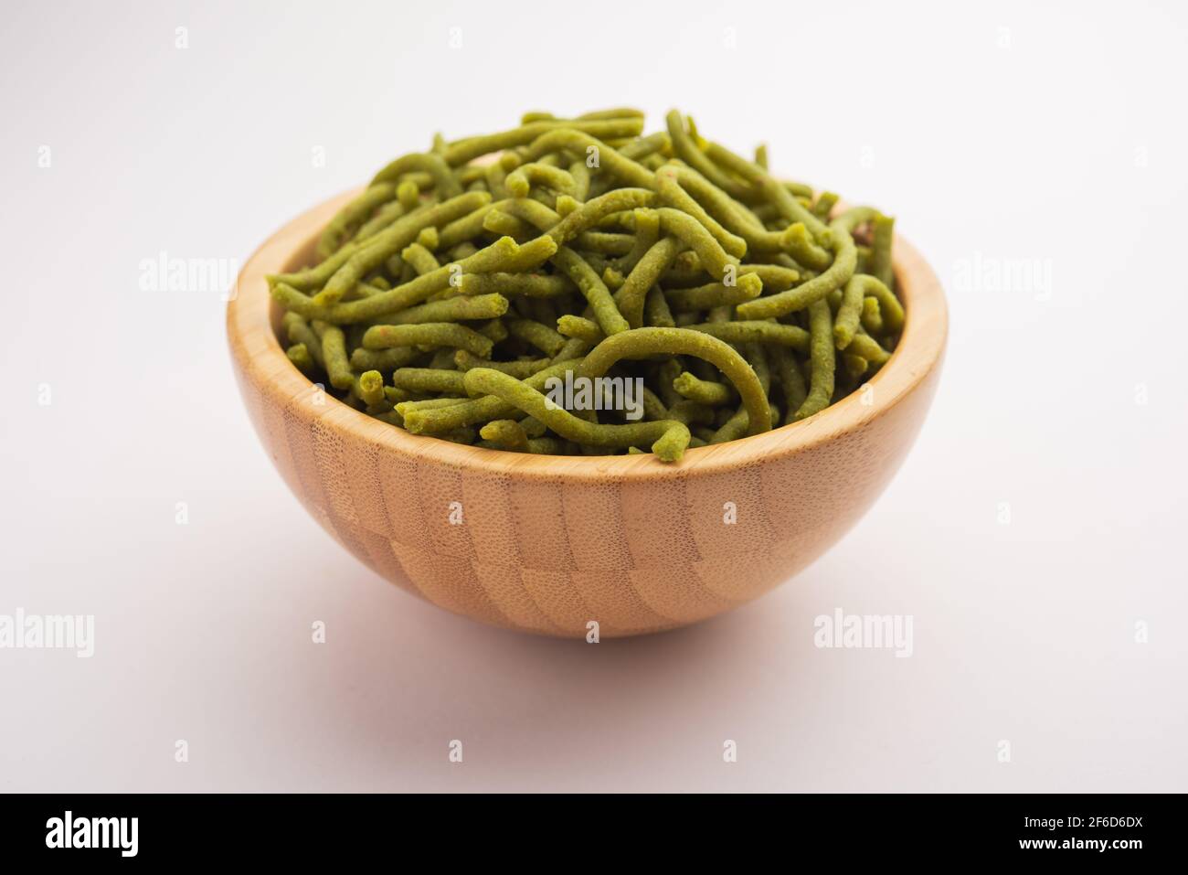 Spinach or palak sev are crunchy fried savory noodles. Homemade Thick ...