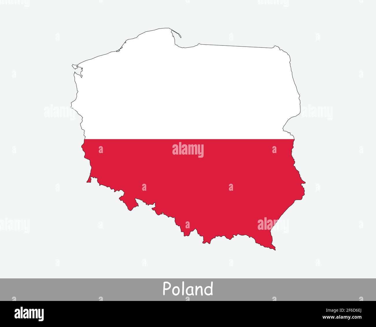 Poland Flag Map. Map of the Republic of Poland with the Polish national ...