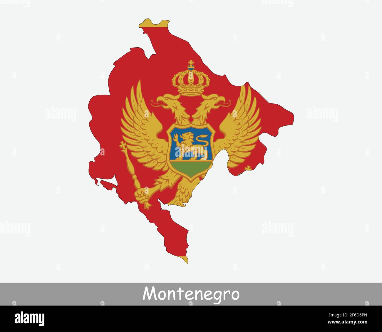 Montenegro Map Flag. Map of Montenegro with the Montenegrin national ...