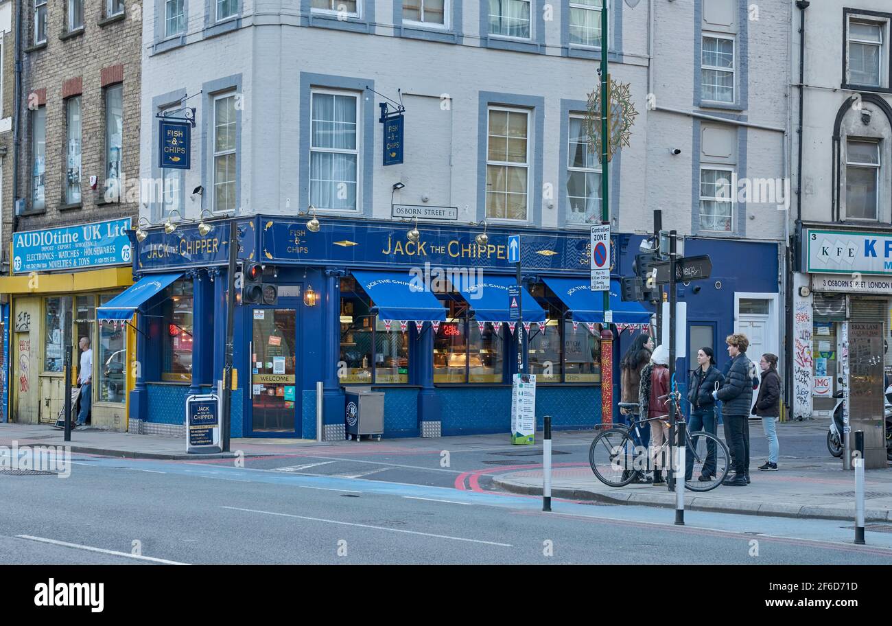 jack the chipper chip shop whitechapel Stock Photo - Alamy