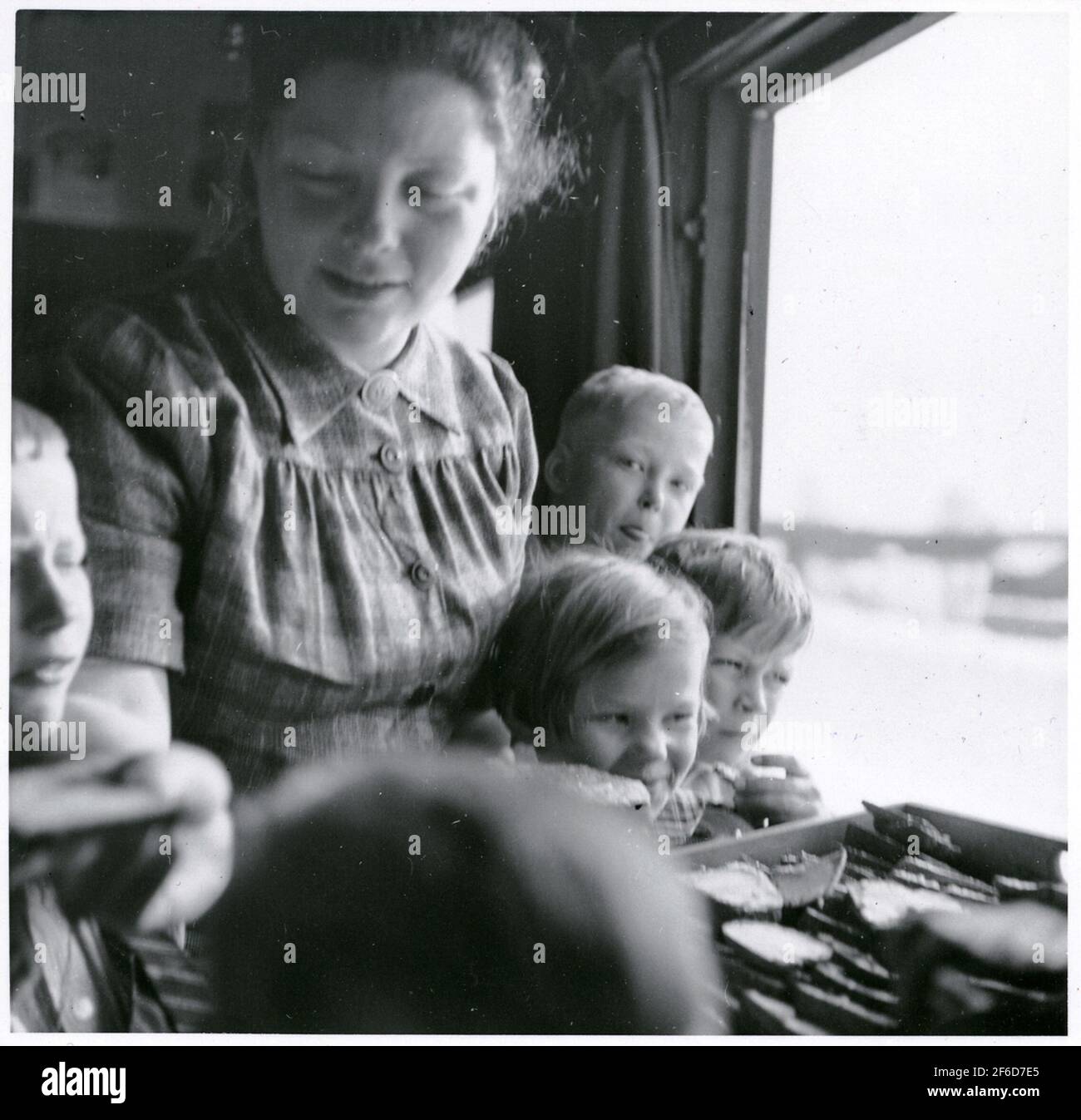 On board children's evacuation train from Finland, March 1944 Stock ...