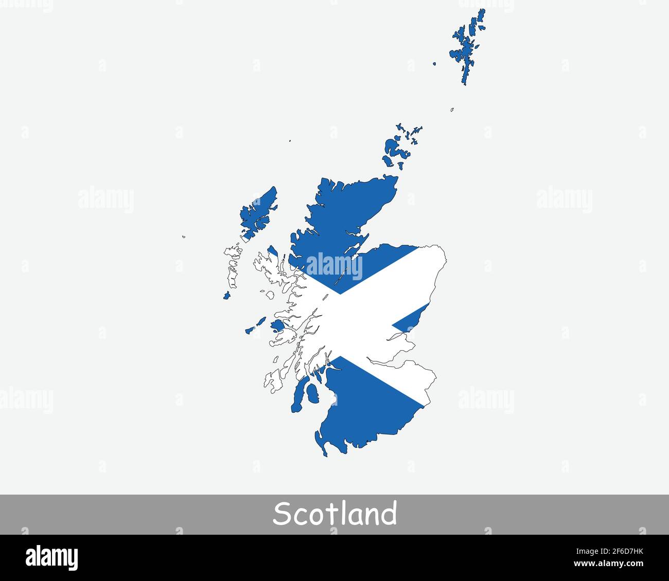 Scotland Flag Map. Map of Scotland with the Scottish national flag ...
