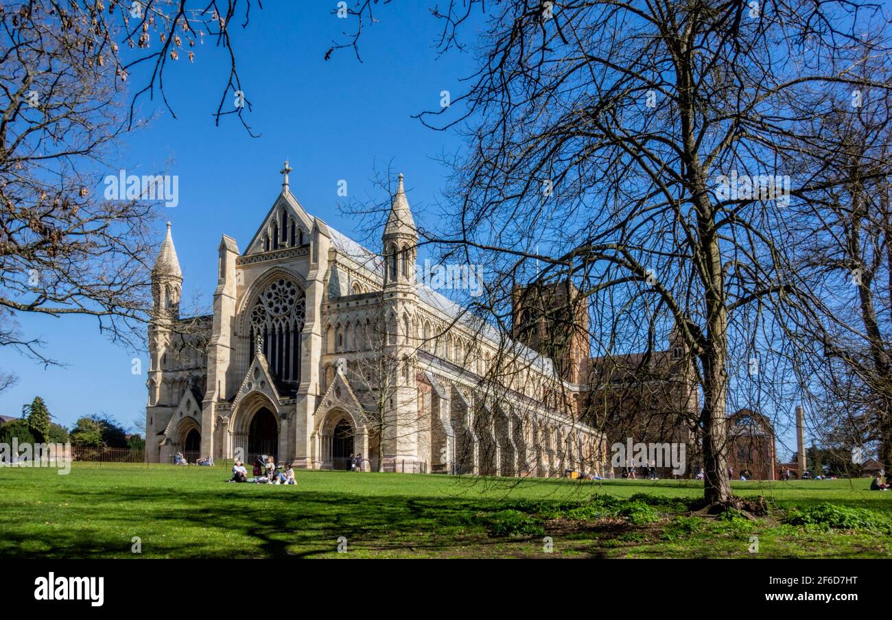 St. Albans Abbey also known as St. Albans Cathedral Hertfordshire UK ...
