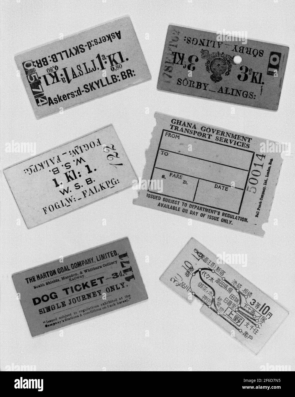 Foreign travel tickets, older type Stock Photo - Alamy