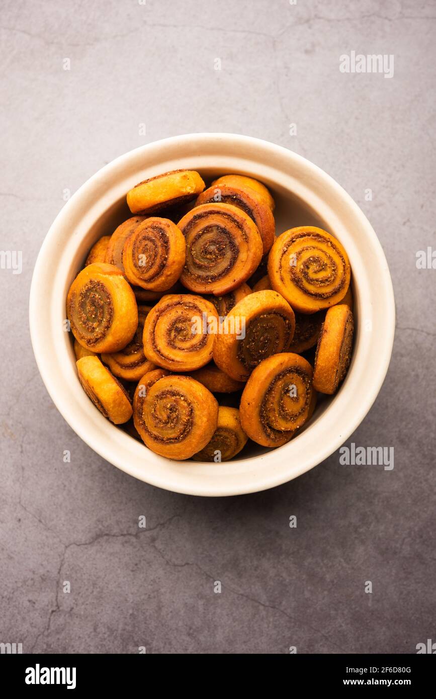 Indian Traditional tasty Snack Bhakarwadi Also Known as Bakarwadi ...
