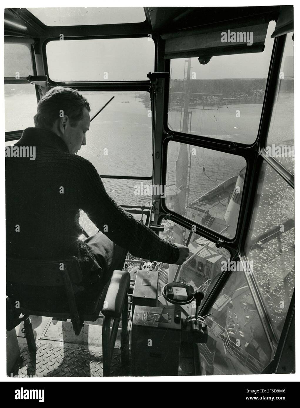 Control cabin crane Stock Photo - Alamy