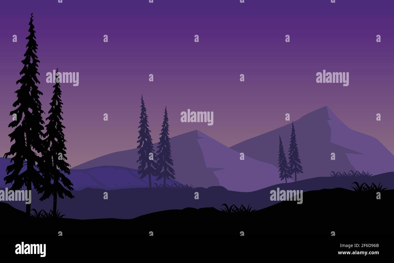 Beautiful night sky colors with fantastic mountain views from the ...