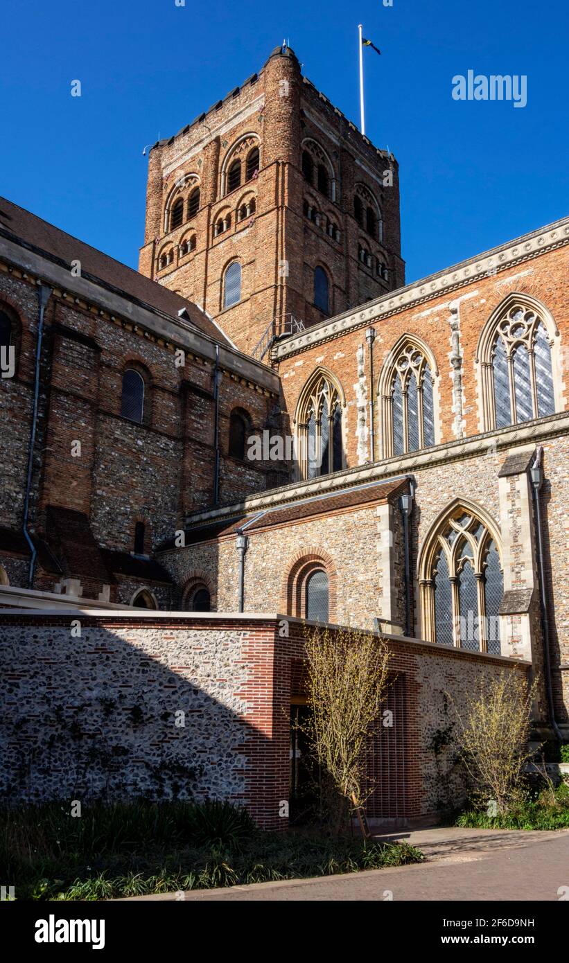 St. Albans Abbey also known as St. Albans Cathedral - Side elevation ...