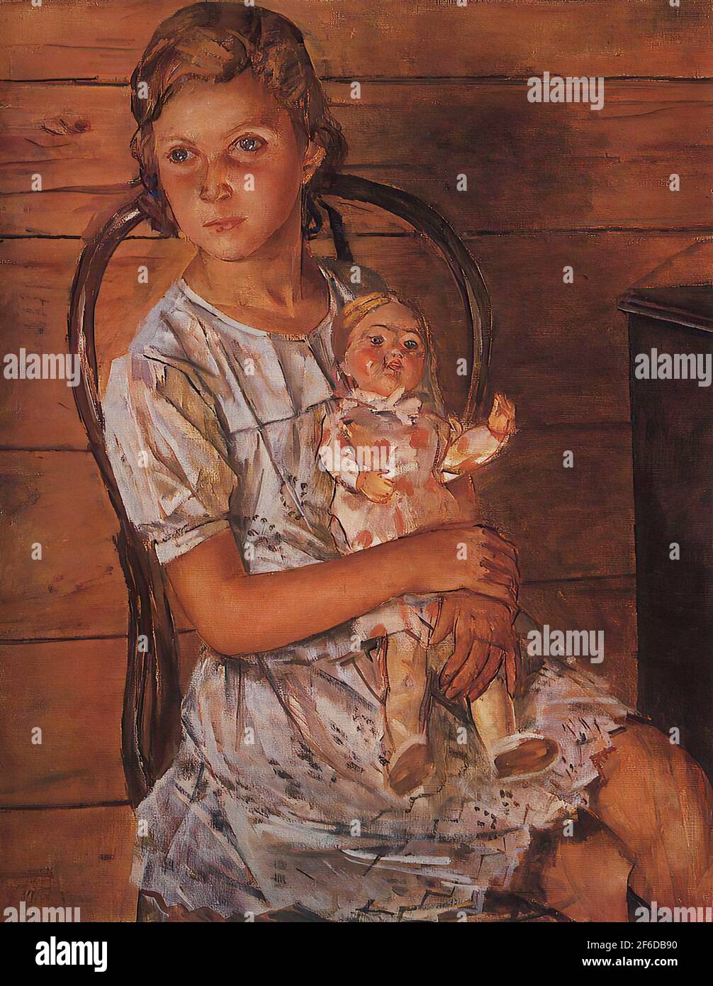 Kuzma Petrov-Vodkin - Girl with Doll 1937 Stock Photo - Alamy